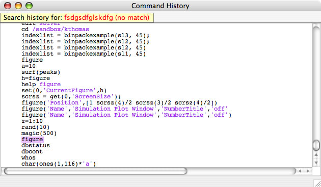 Finding items in the History or Current Directory browser » MATLAB Community - MATLAB & Simulink